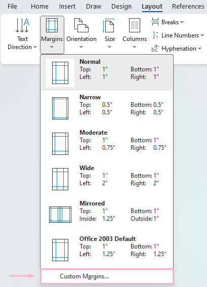 Modifier les marges dans un document Word